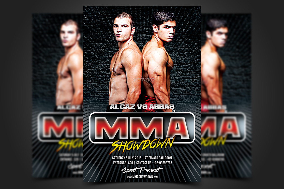 MMA Showdown Flyer Template, a Flyer Template by meisuseno