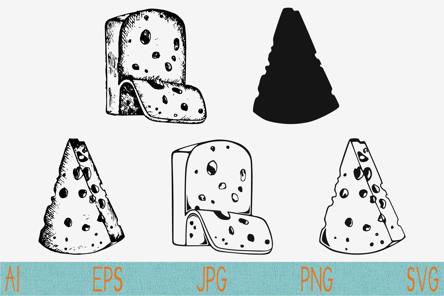 cheese svg, farm food set vector png, an Icon by FileVectorSVG