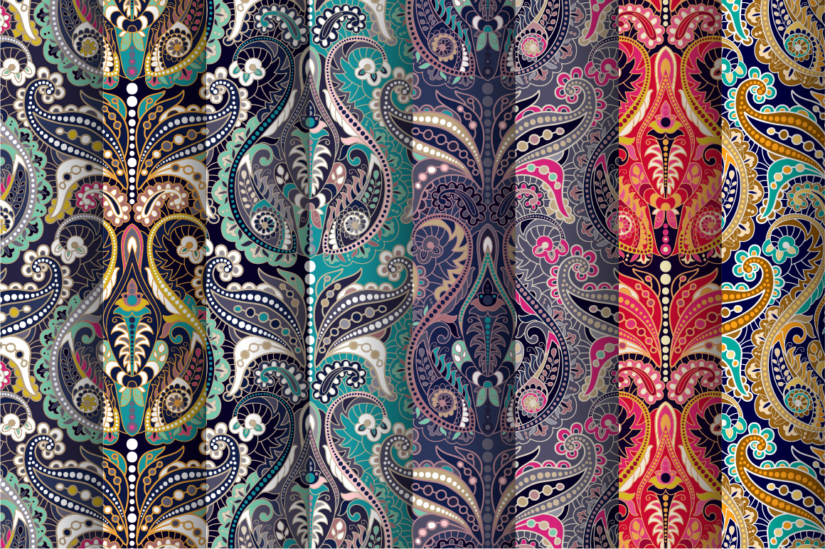 8 Vintage Paisley Patterns, a Pattern Graphic by Sunny_Lion