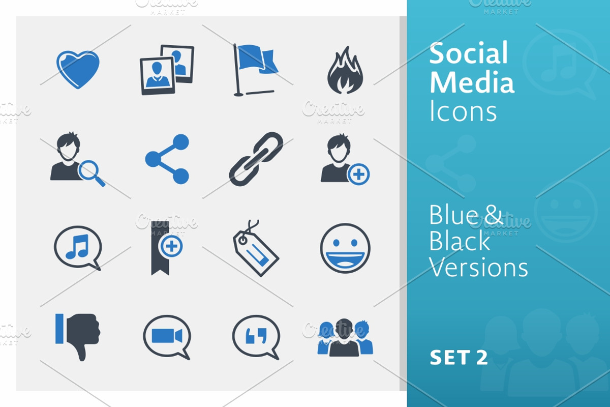 Social Media Icons Set 2 | Blue, an Icon by introwiz1