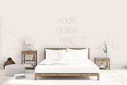 interior PSD, Bedroom photo, a Print Template by HisariDS Mockup Design