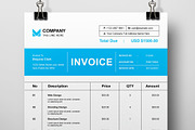 Invoice Layout with Blue Accents