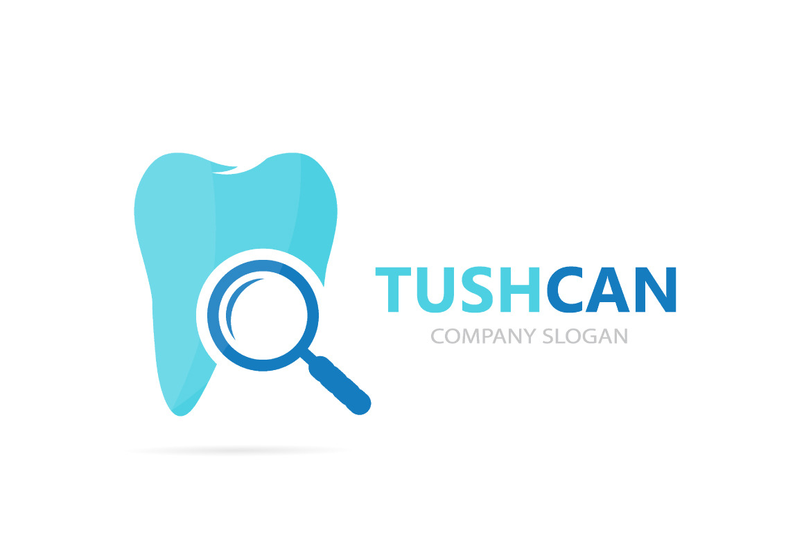Vector of tooth and loupe logo combination. Dental and magnifying glass ...