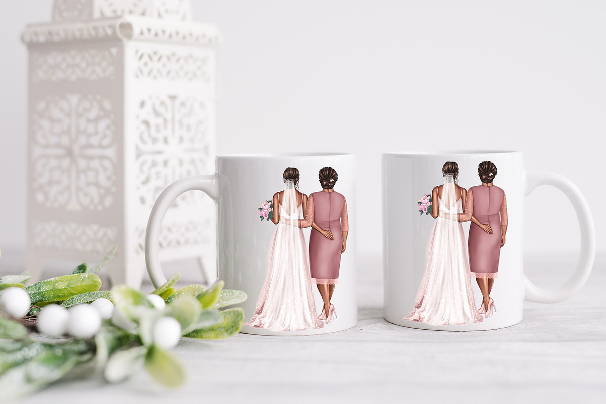 Bride and mom clipart, a Person Illustration by Elenbushe