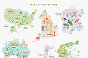 Watercolor Map Creator Wedding, an Illustration by Kaya Fonts