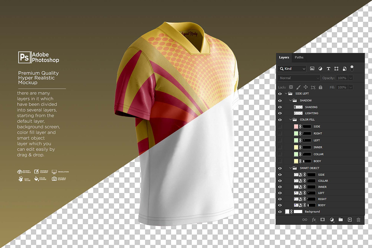 T-Shirt V-Neck Collar Mockup