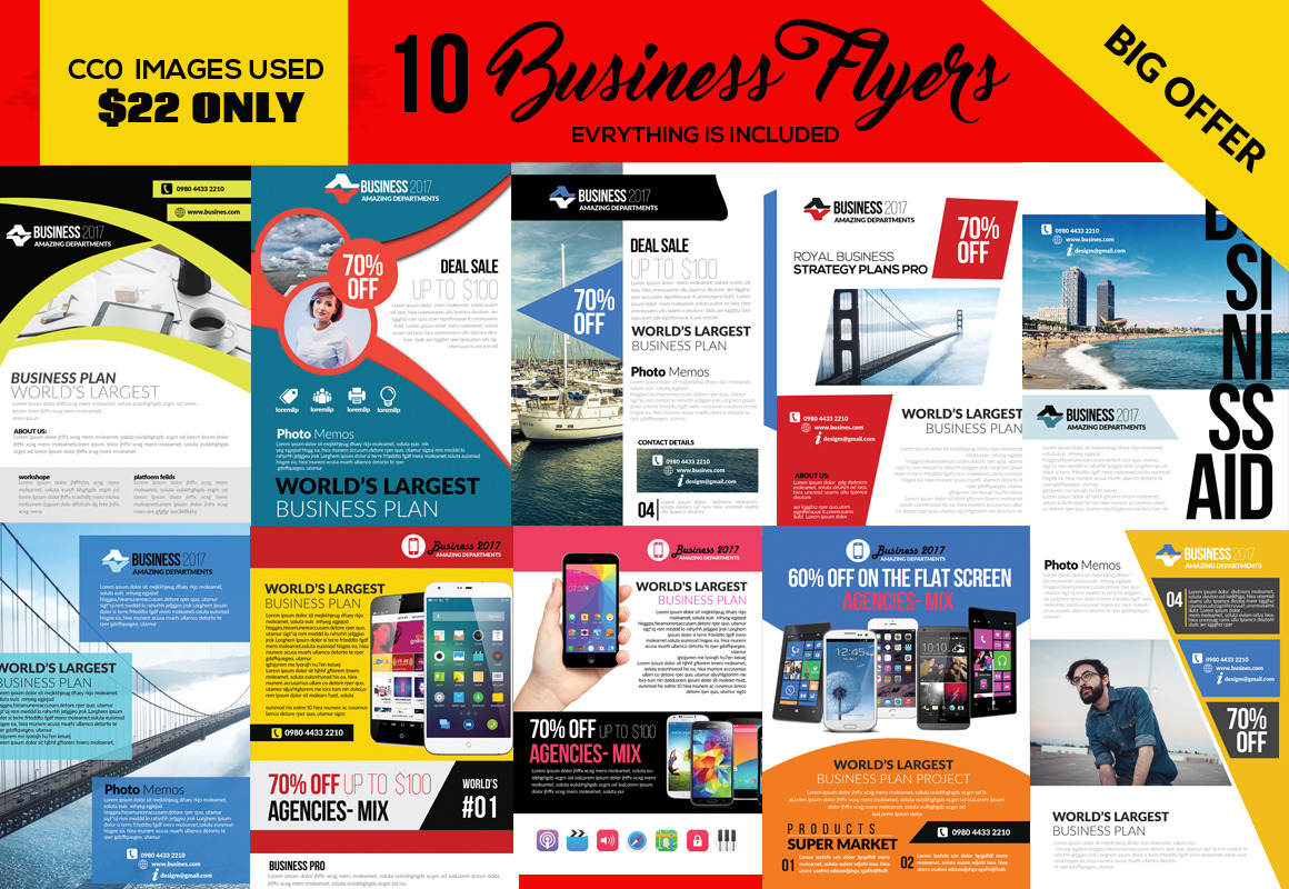 10 Corporate Flyers Template Bundle, a Flyer Template by Psd Templates