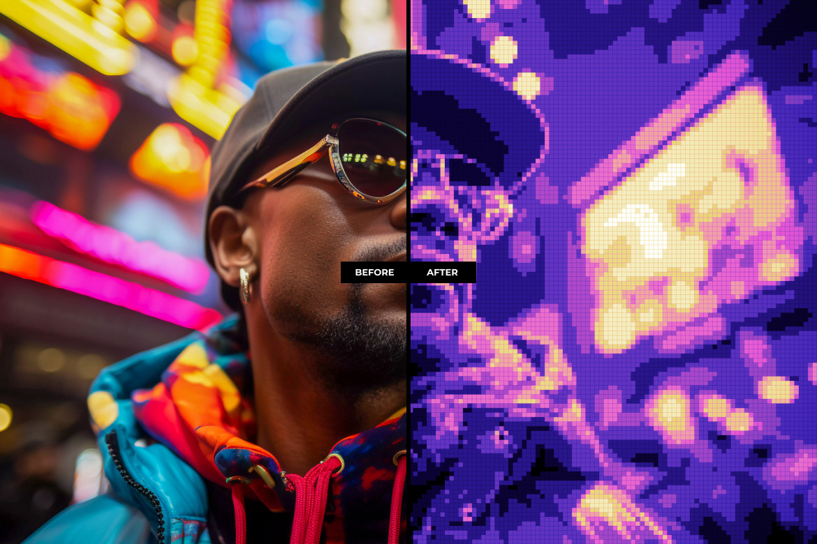 Pixel Art Photo Effect, a Layer Style Add-On by dokudokunomi