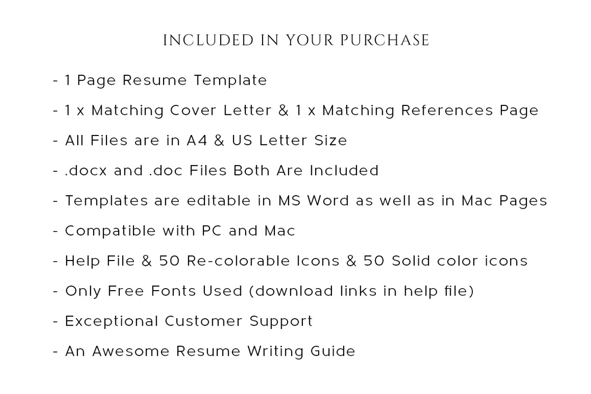 1 Page Professional Resume Template, a Resume Template by VisionTemplates