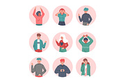 Boys and Girls Making Hand Sign | People Illustrations ~ Creative Market