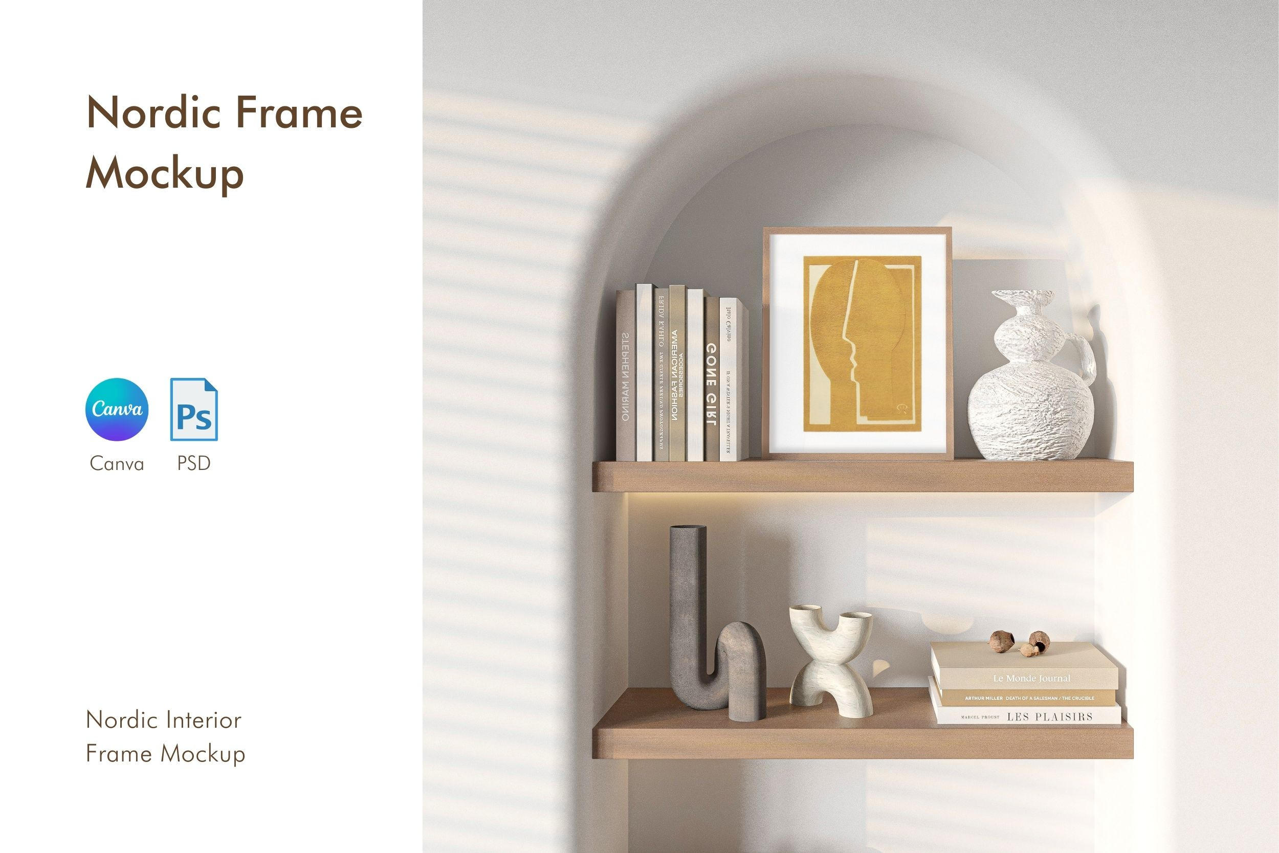 Nordic Frame Mock Up Canva PSD, a Household Mockup by dln studio