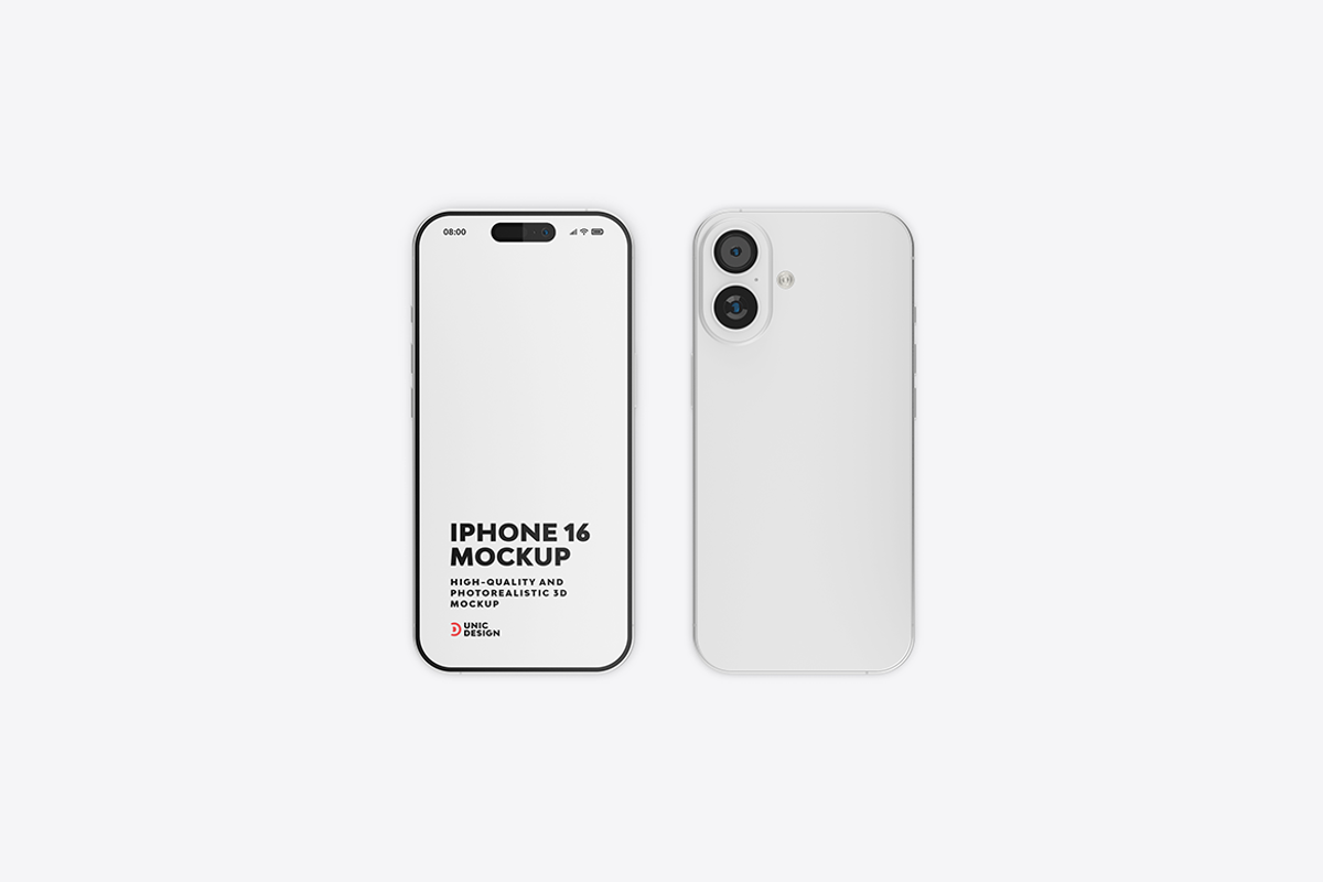 iPhone 16 Mockup, an iPhone Mockup by UnicDesign