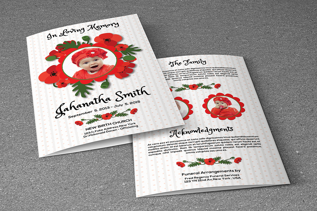 Child Funeral Program Template-V438, a Brochure Template by Template Shop