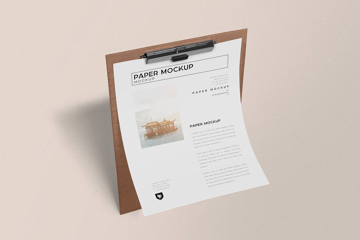 Realistic Paper Mockups, a Stationery Template by ZippyPixels