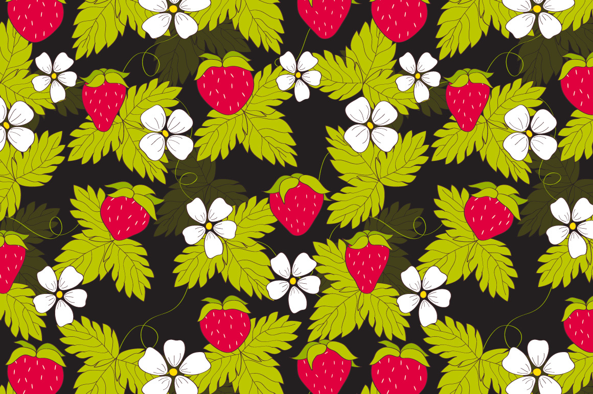 Strawberry pattern, a Pattern Graphic by Inni