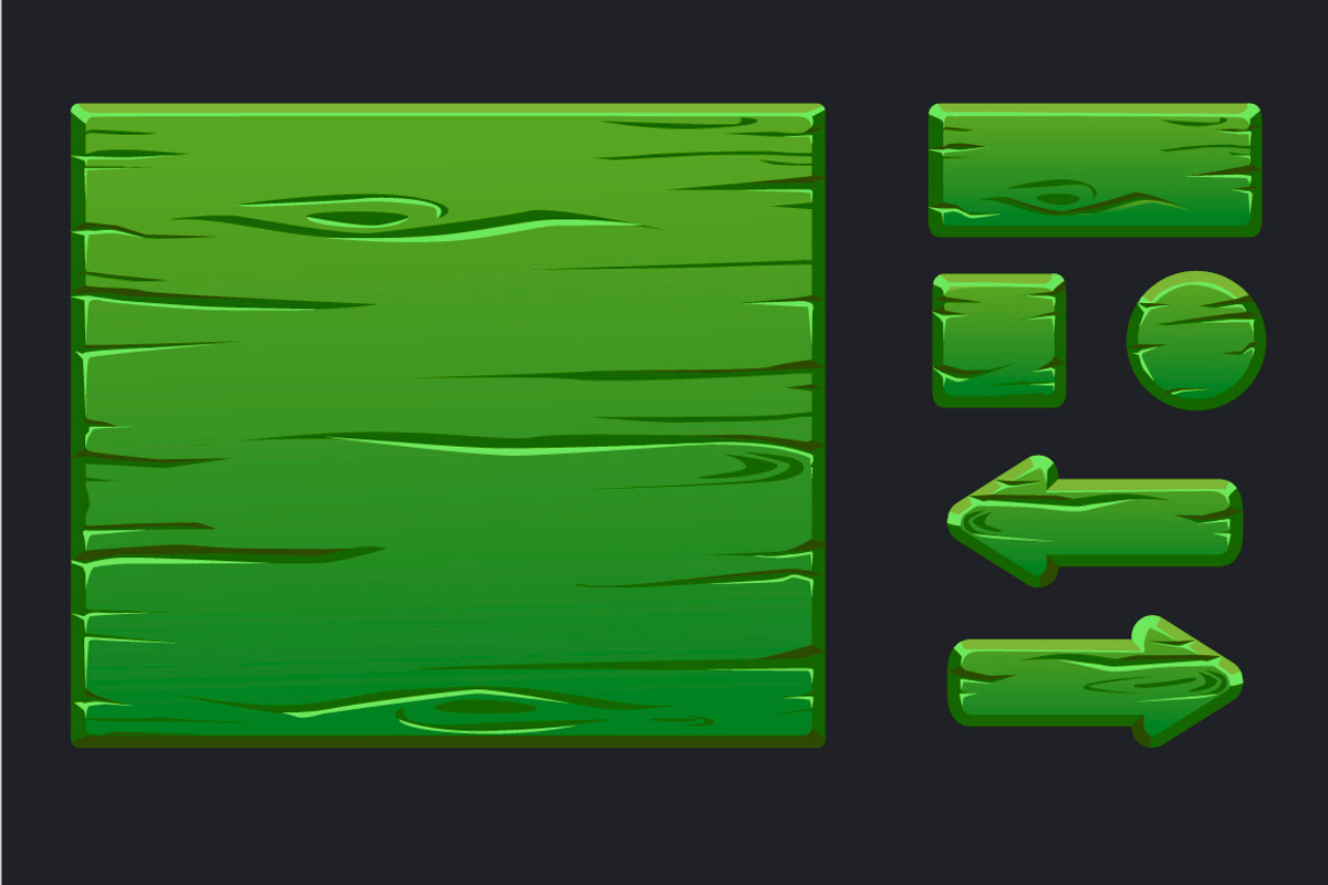 Cartoon wooden game assets, a Background Graphic by BabySofja