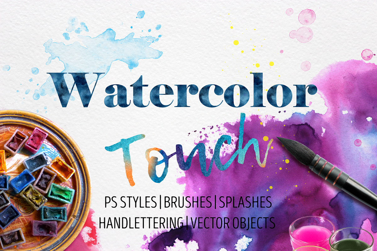 Big Watercolor Touch Kit, a Layer Style Add-On by OlgaRom
