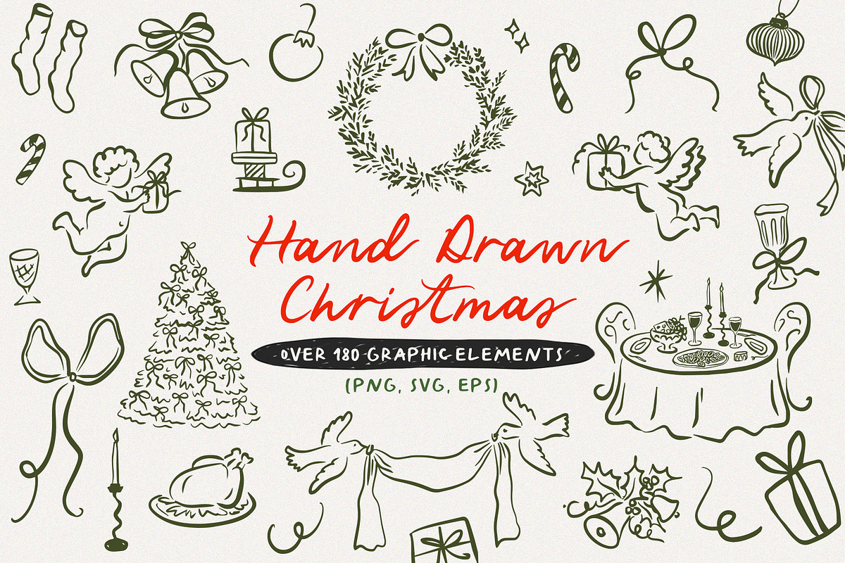 Hand Drawn Whimsical Christmas | SVG
