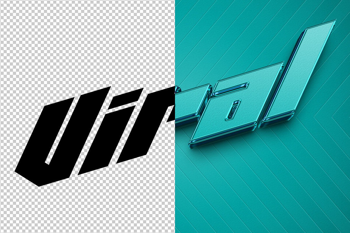 Viral 3D editable text effect, a Layer Style Add-On by Hello Muh
