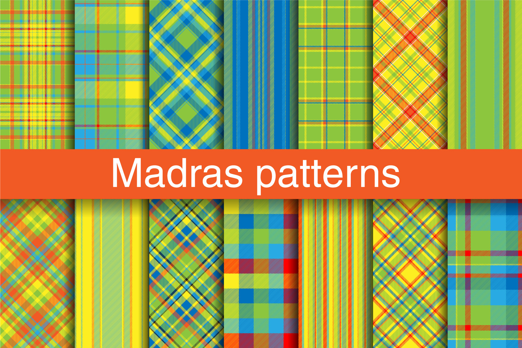 #6 Madras Pattern Plaids EPS + JPG, a Pattern Graphic by Plaid4You