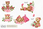 Watercolor Teddy Bear Clipart, an Animal Illustration by WatercolorWind