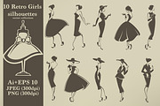 New Look style, retro silhouettes | Illustrations ~ Creative Market