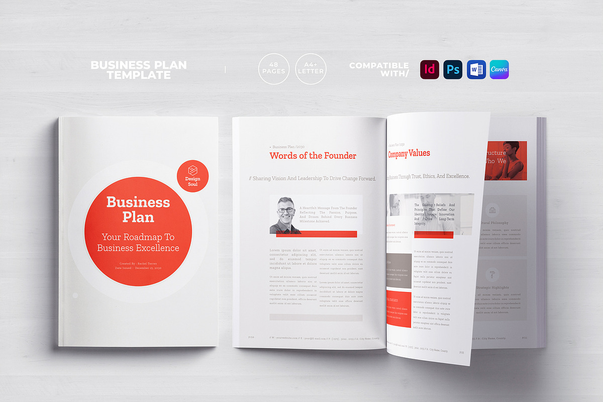 Business Plan Template, a Brochure Template by Designsoul14