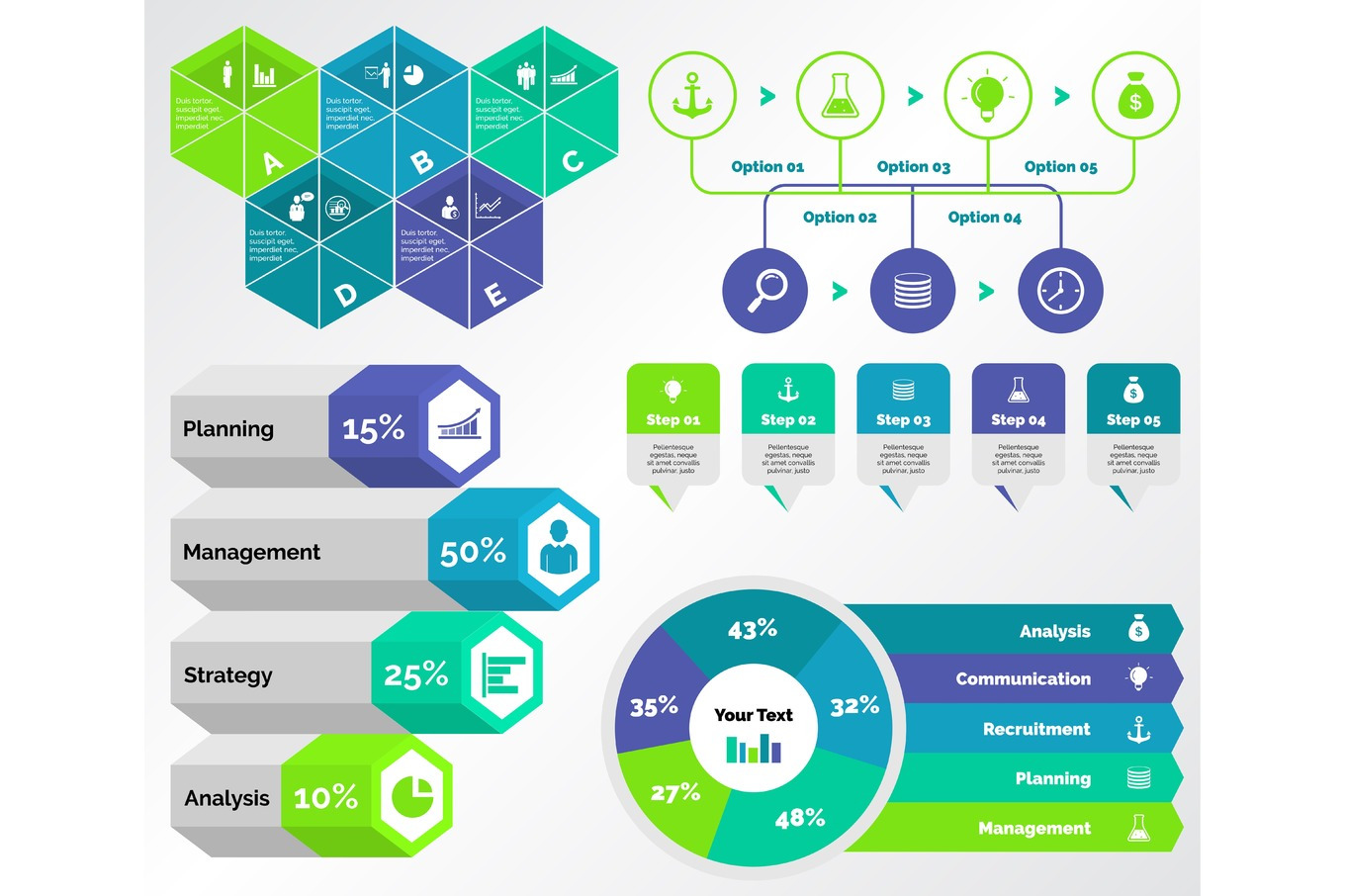 Five Economics Templates Set, a Work Illustration by SurfsUpVector