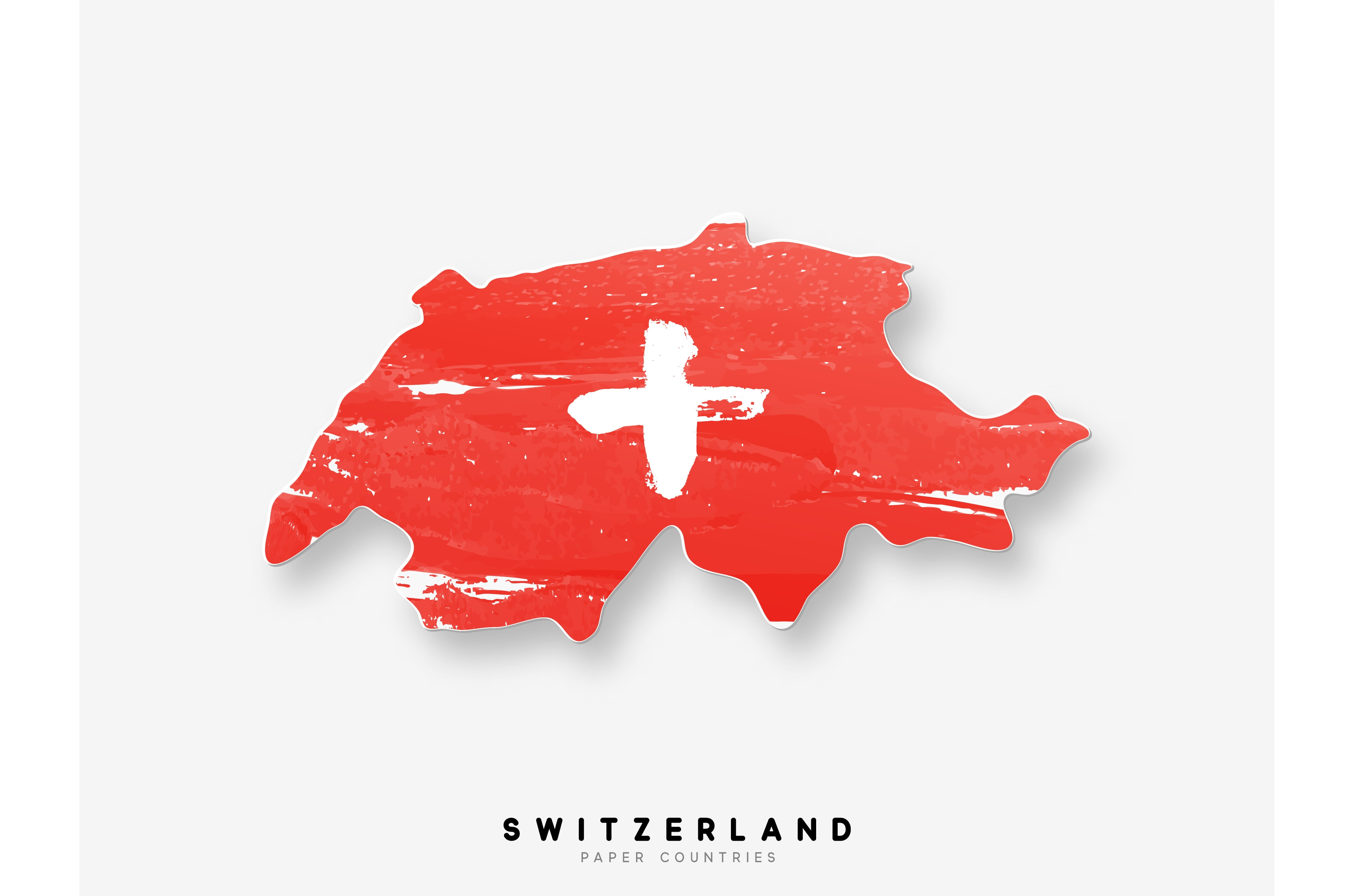 Switzerland map with flag of country, an Icon by Modern vector ...
