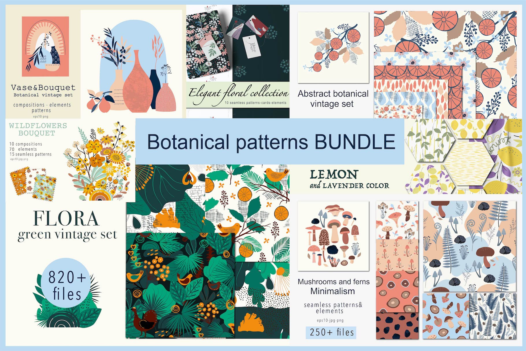 Botanical patterns BUNDLE