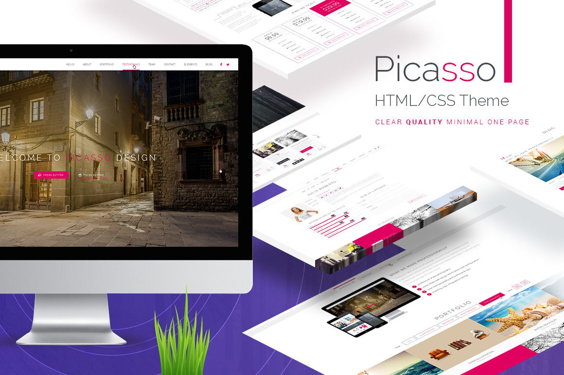 Picasso HTML/CSS Theme, a HTML Template by CodeAndDesign | Creative Market