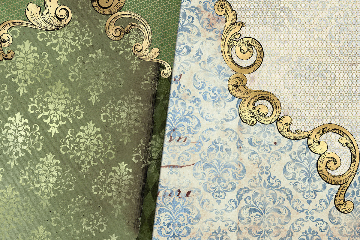 Ornate Ephemera Digital Paper, a Texture Graphic by Digital Curio