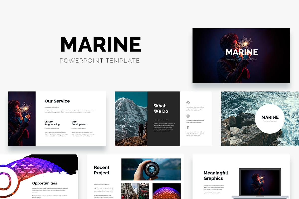 MARINE - Powerpoint Template, a Presentation Template by Qiudes