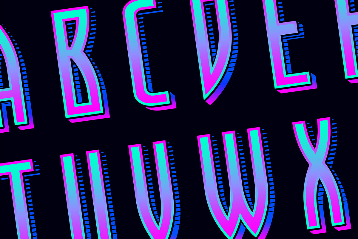 Lettering Design: Vaporwave Alphabet, an Object Graphic by Mysterylab ...