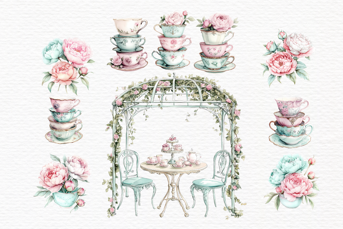 Afternoon Tea, Girls Tea Party, an Object Graphic by Invite to Clipart