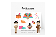 Thanksgiving Friends PNG Clipart, an Illustration by Digital Momma