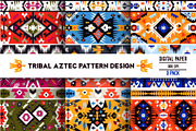Collection Bright Aztec Patterns, a Pattern Graphic by tomuato