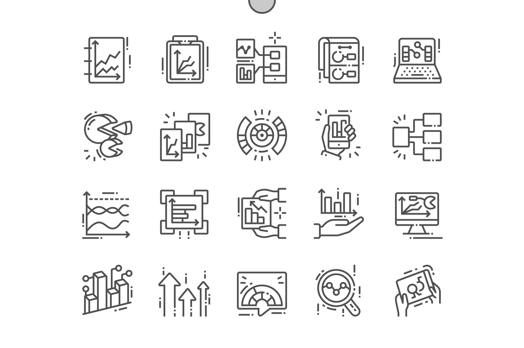 Graphic Dashboard Line Icons, an Outline Icon by Palau