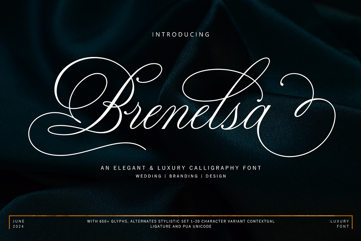 Brenelsa, a Script Font by JamalCreativeStudio