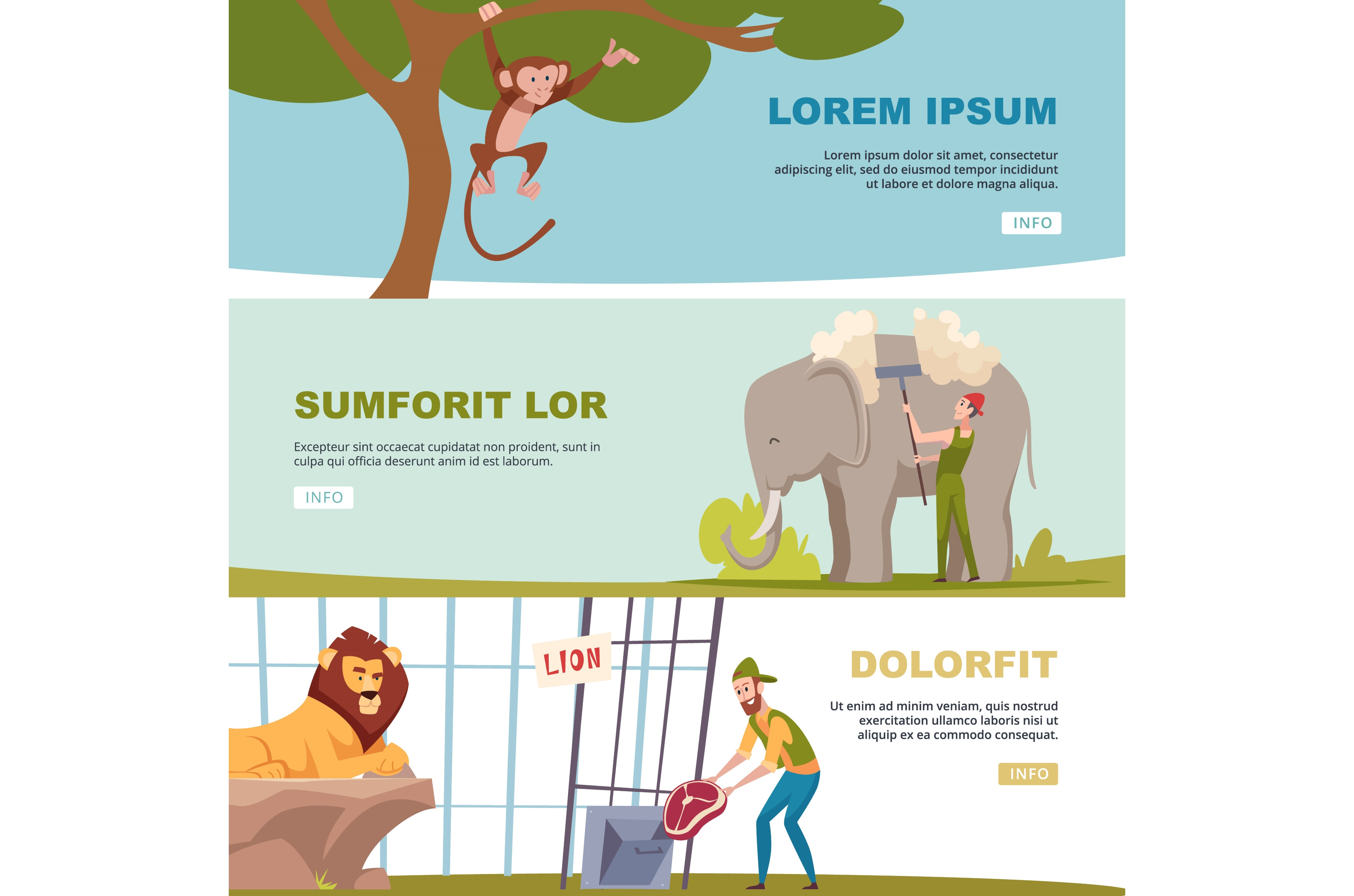 Bio banners animals in cartoon style, a Graphic by Onyx