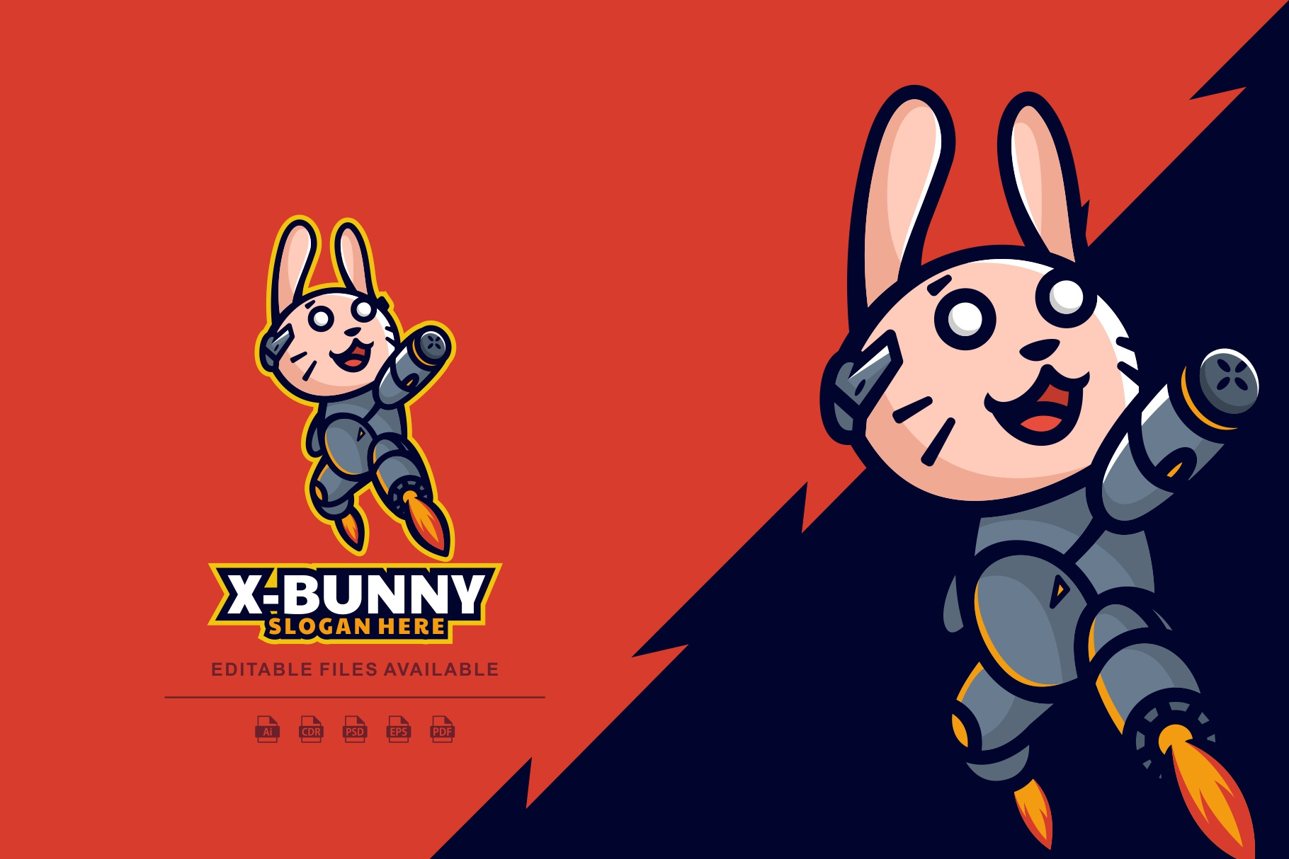 X Bunny Mascot Cartoon Logo, a Branding & Logo Template by Artnivora.Std
