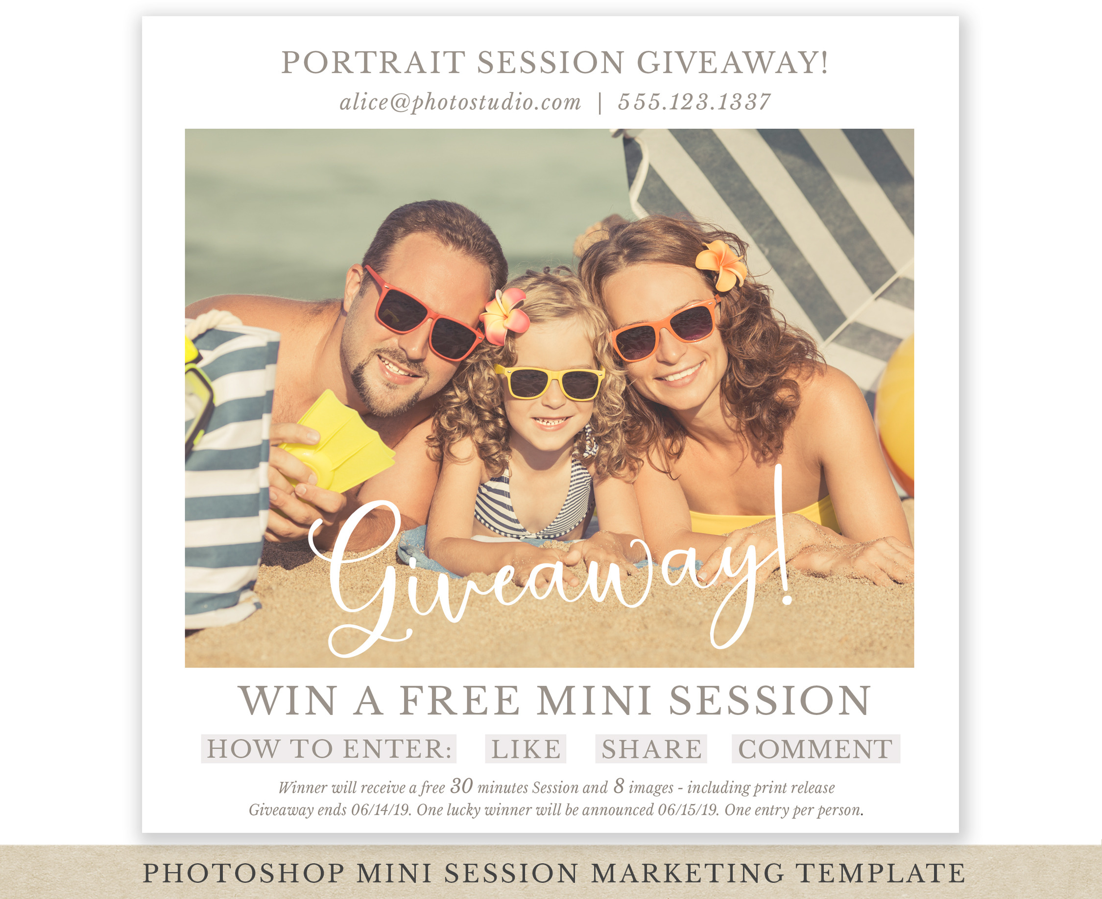 Giveaway Mini Session Template, a Social Media Template by MockTurtleStudio