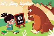 study together - Vector Illustration, an Illustration by AQR Studio