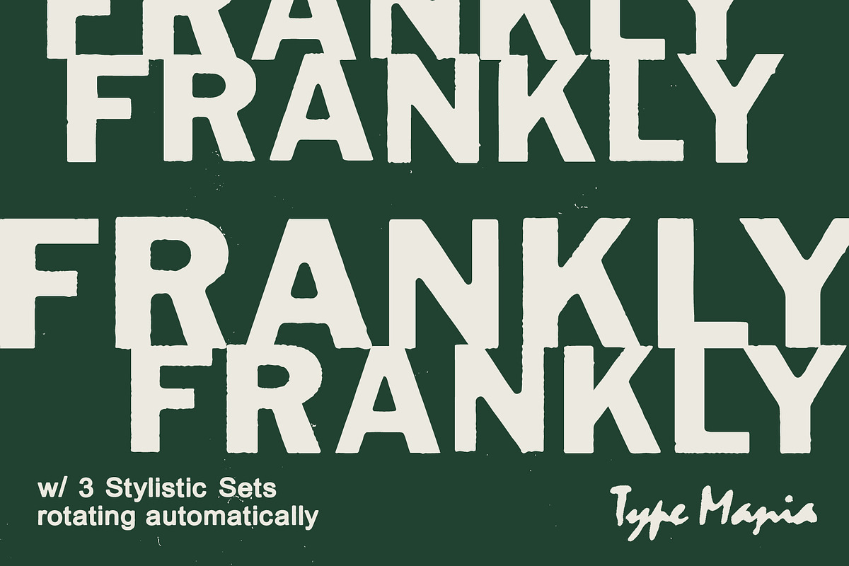 Frankly TM – Rugged Misprint Font