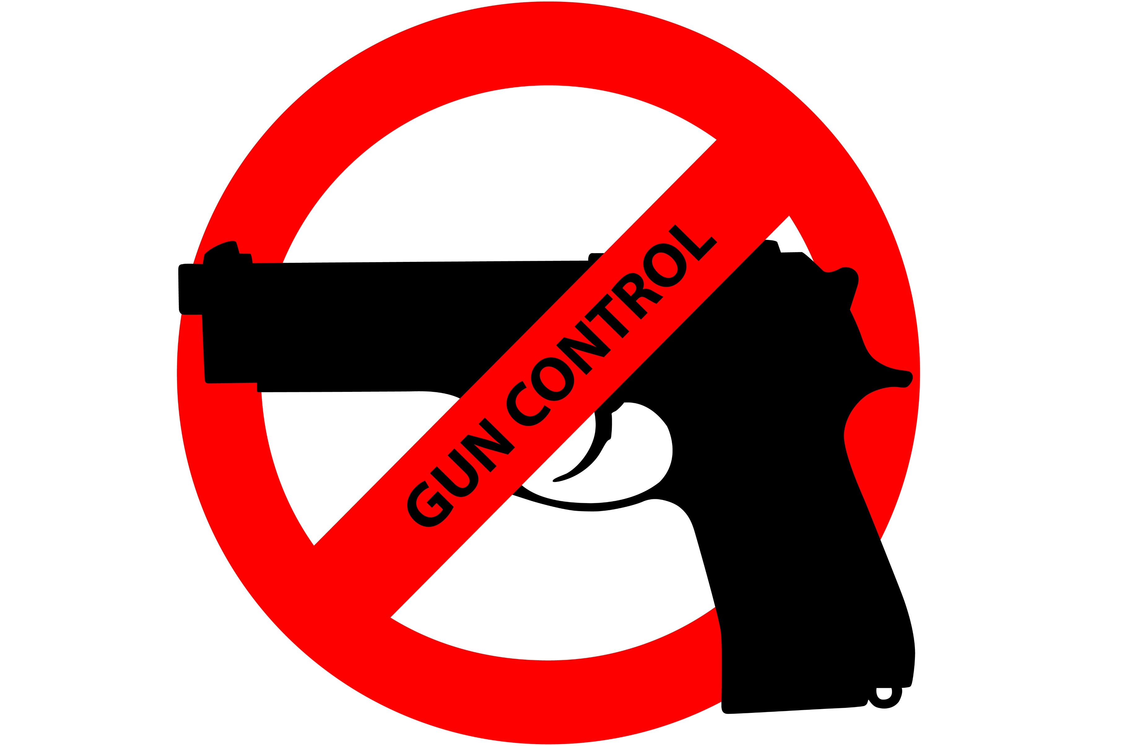 Gun control warning sign, an Object Graphic by Getmilitaryphotos
