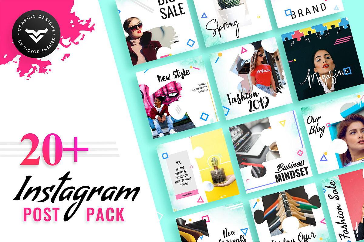 Creative Instagram Post Templates, a Social Media Template by VictorThemes