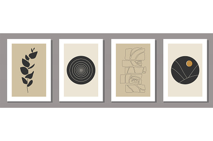 Set of minimalist posters with, an Illustration by C Design Studio