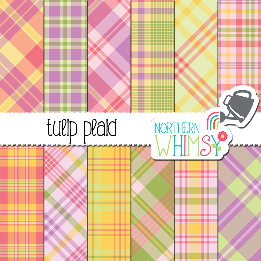 Spring Plaid Patterns, a Pattern Graphic by Northern Whimsy Design