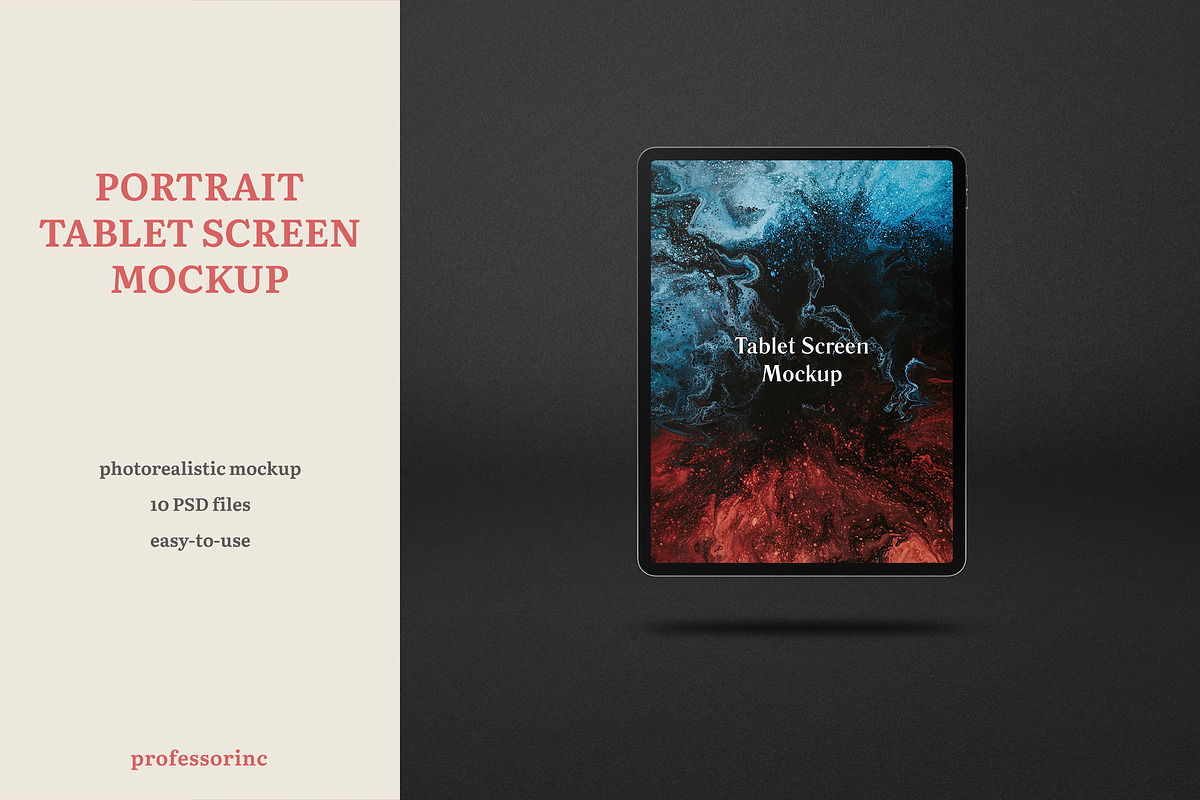 Portrait iPad Pro Screen Mockup, an iPad Mockup by professorinc