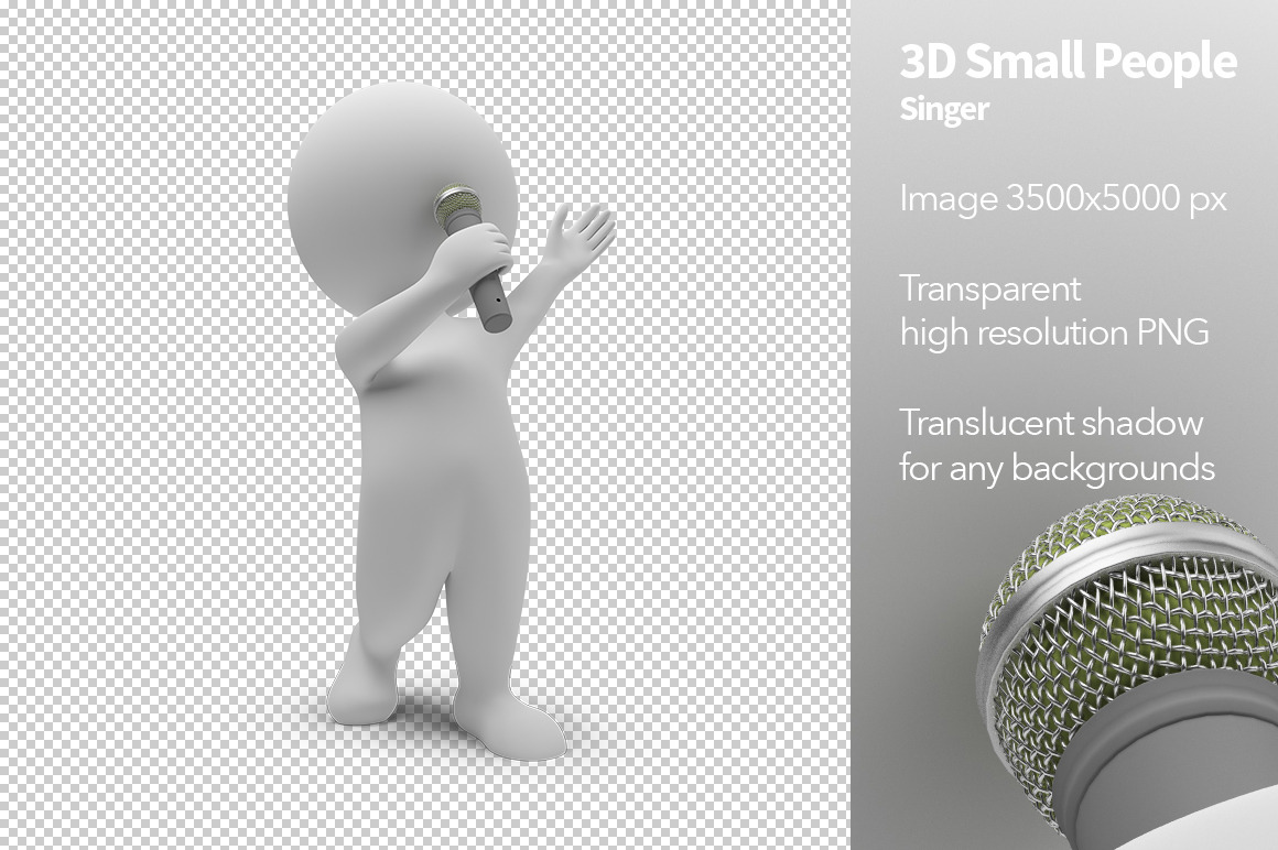 3D Small People - Singer, a Person Illustration by Anatoly Maslennikov